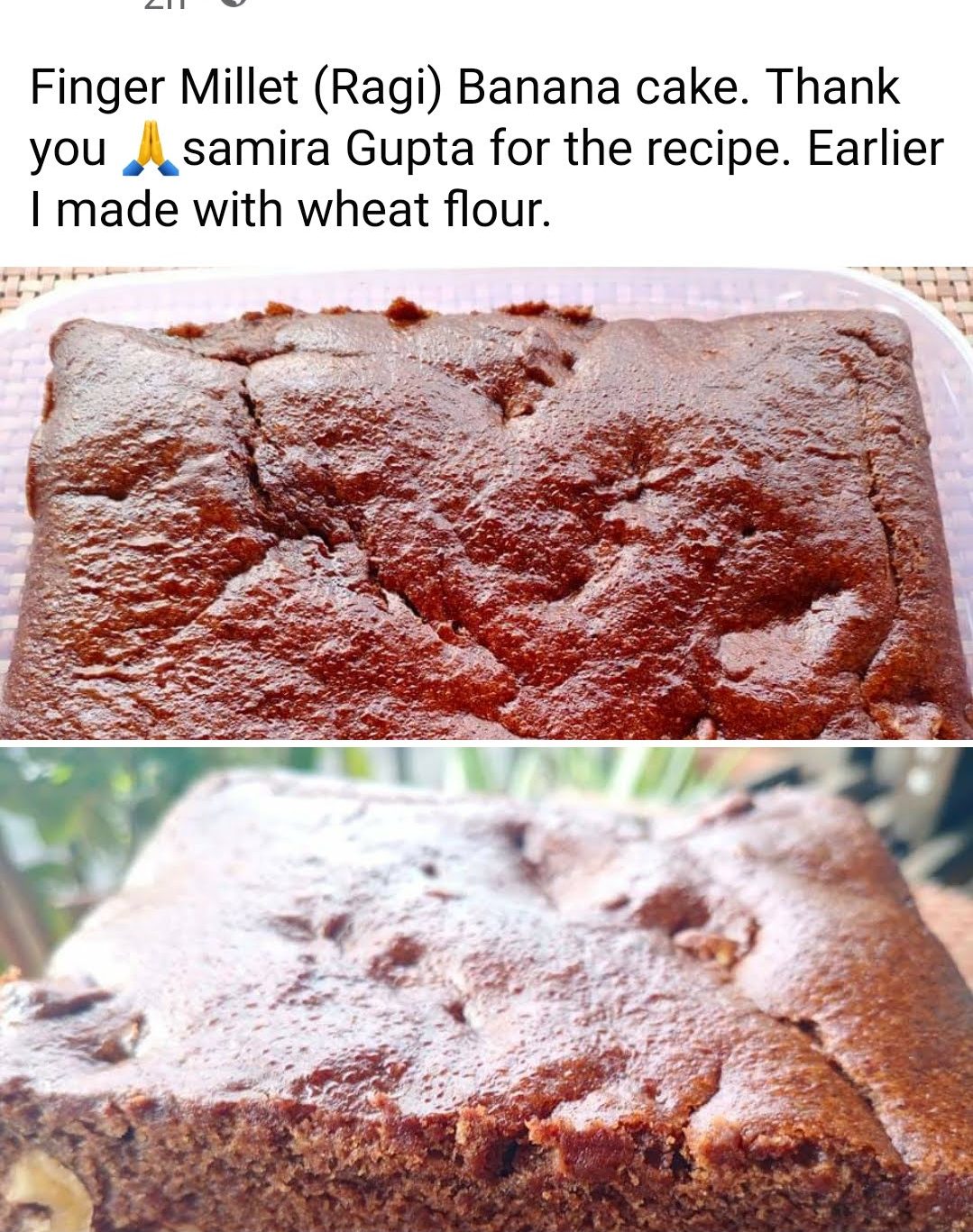 Ragi Banana Bread - Samira's Recipe Diary