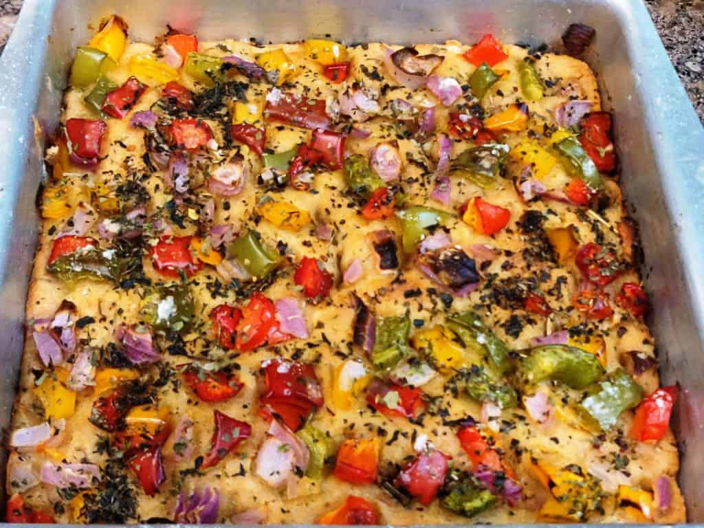 Whole Wheat Focaccia Bread Indian Recipe With Veggies